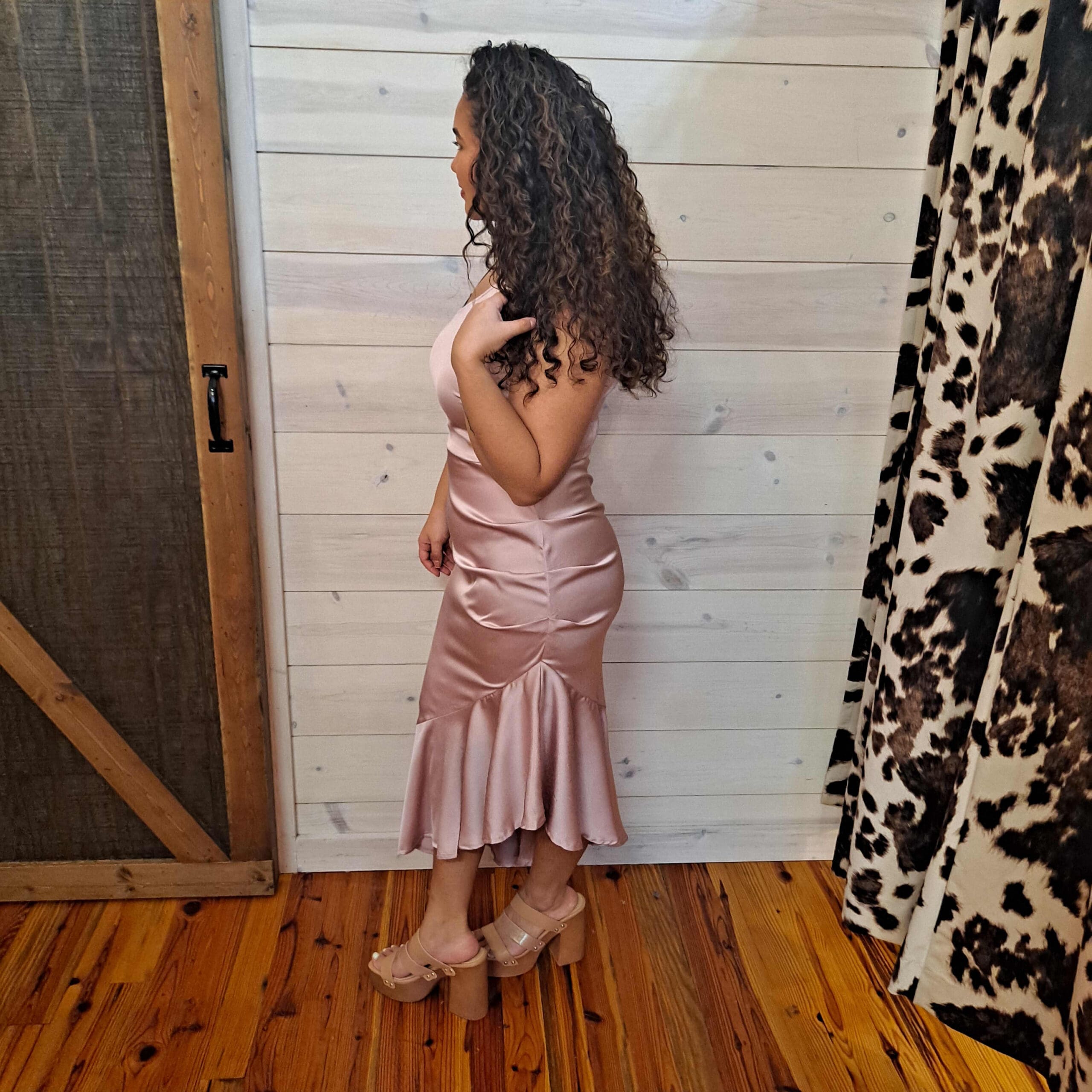 Pink One-Shoulder Ruffle Cocktail Party Dress | Rustic Rebel